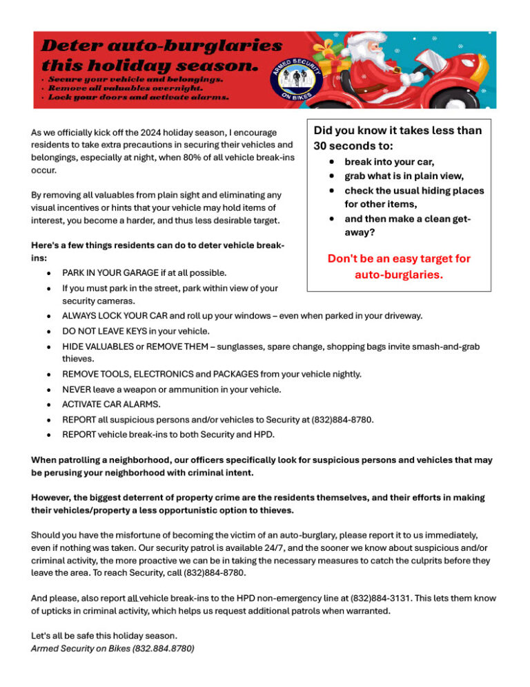 Deter Auto Burglaries